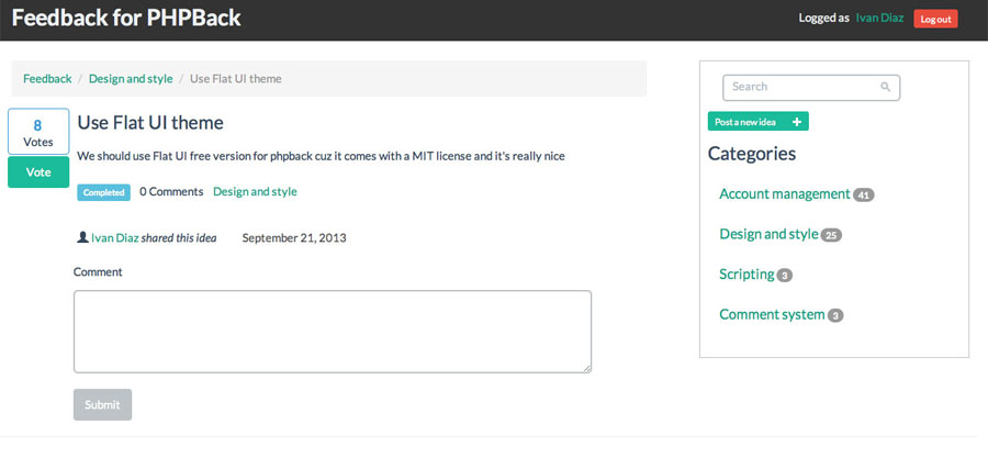 PHPBack | Open Source Feedback System